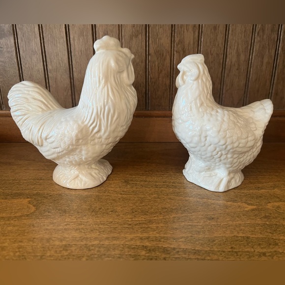 Accessories | Pair Of Chickens Rooster Hen Ceramic Figurines | Poshmark